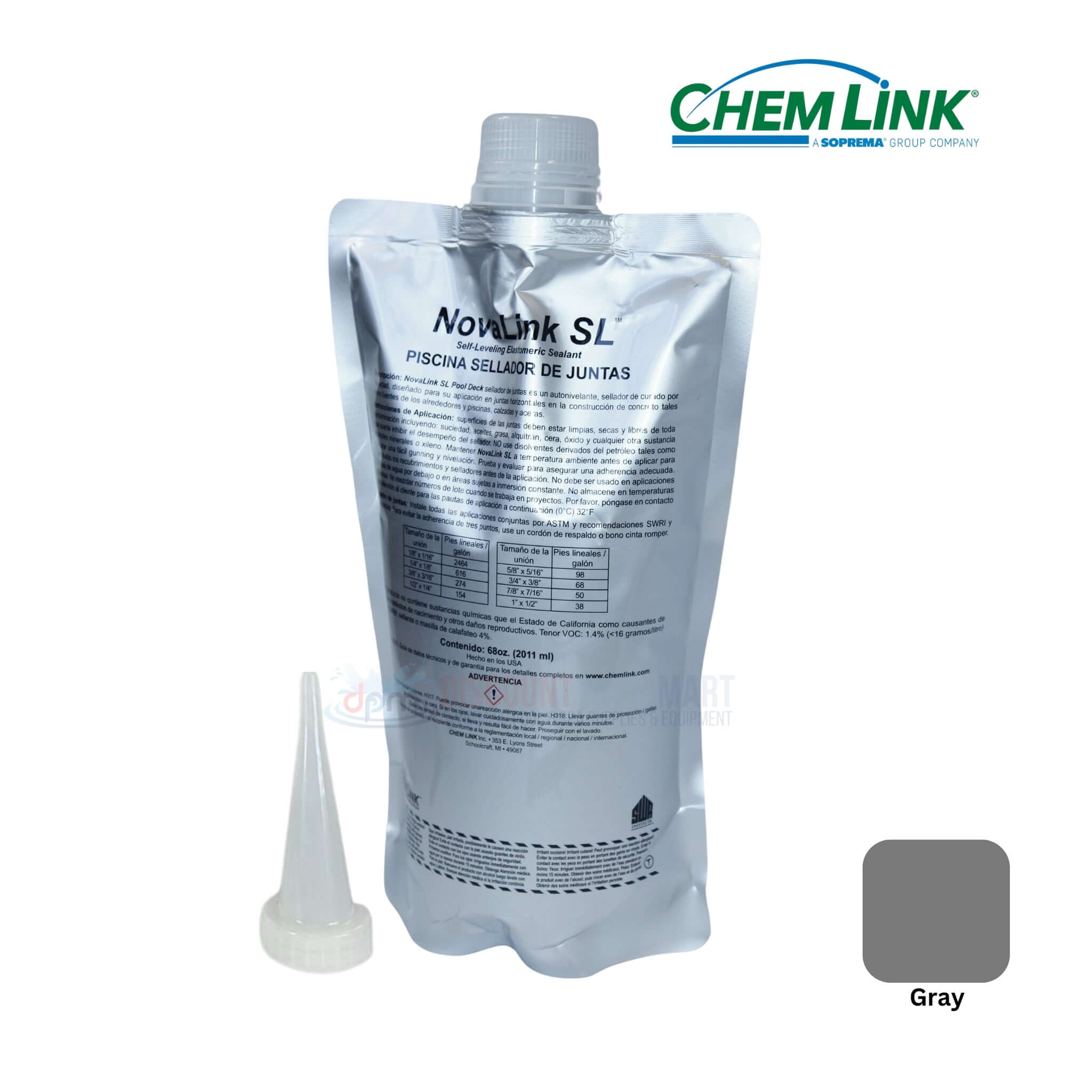 Novalink SL Pool Deck Joint Sealant Kit | Self-Leveling | Gray | F1239