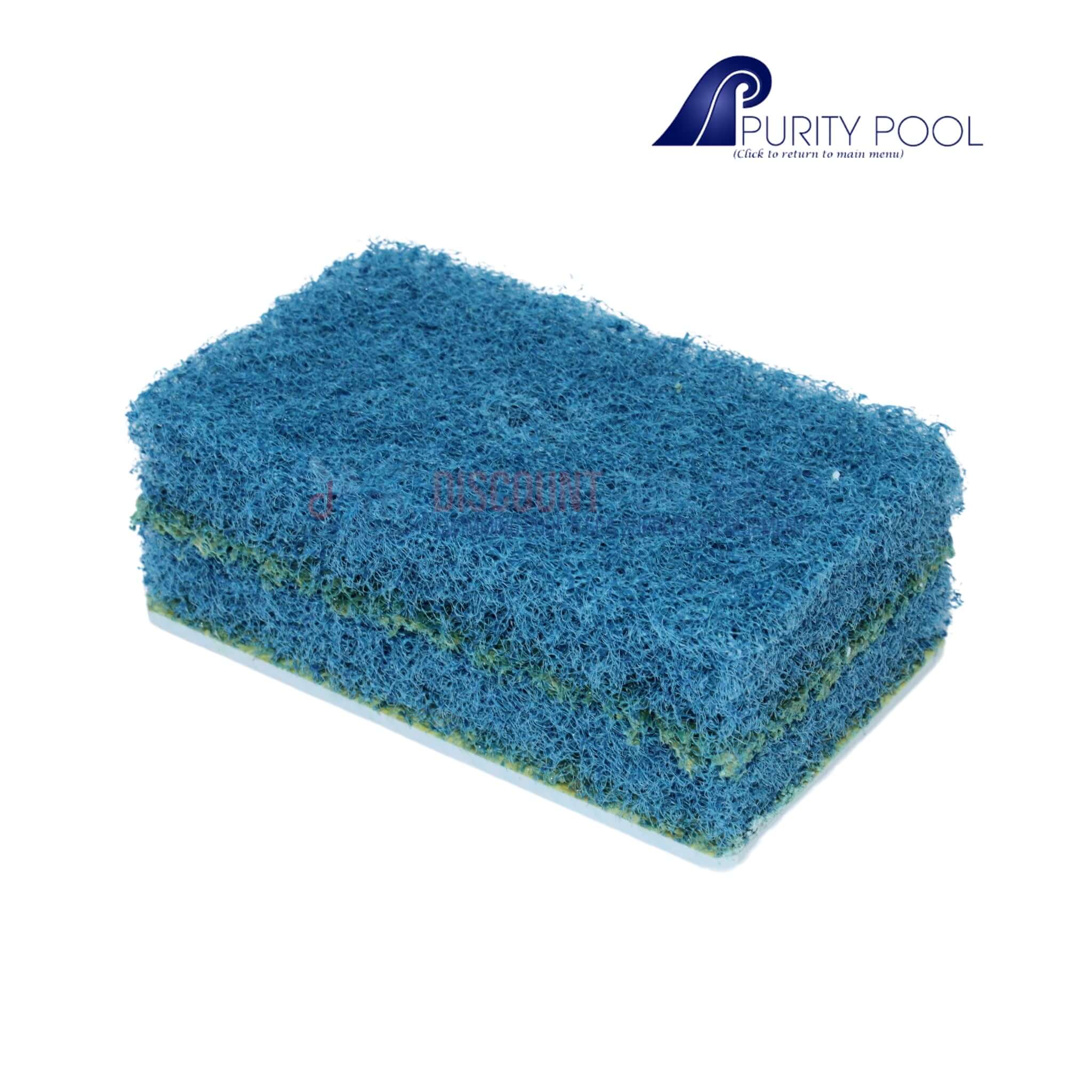 Purity Pool Jumbo Fine Tile Scrubber Pad | 3 1/2" x 5 1/2" | Blue | JR