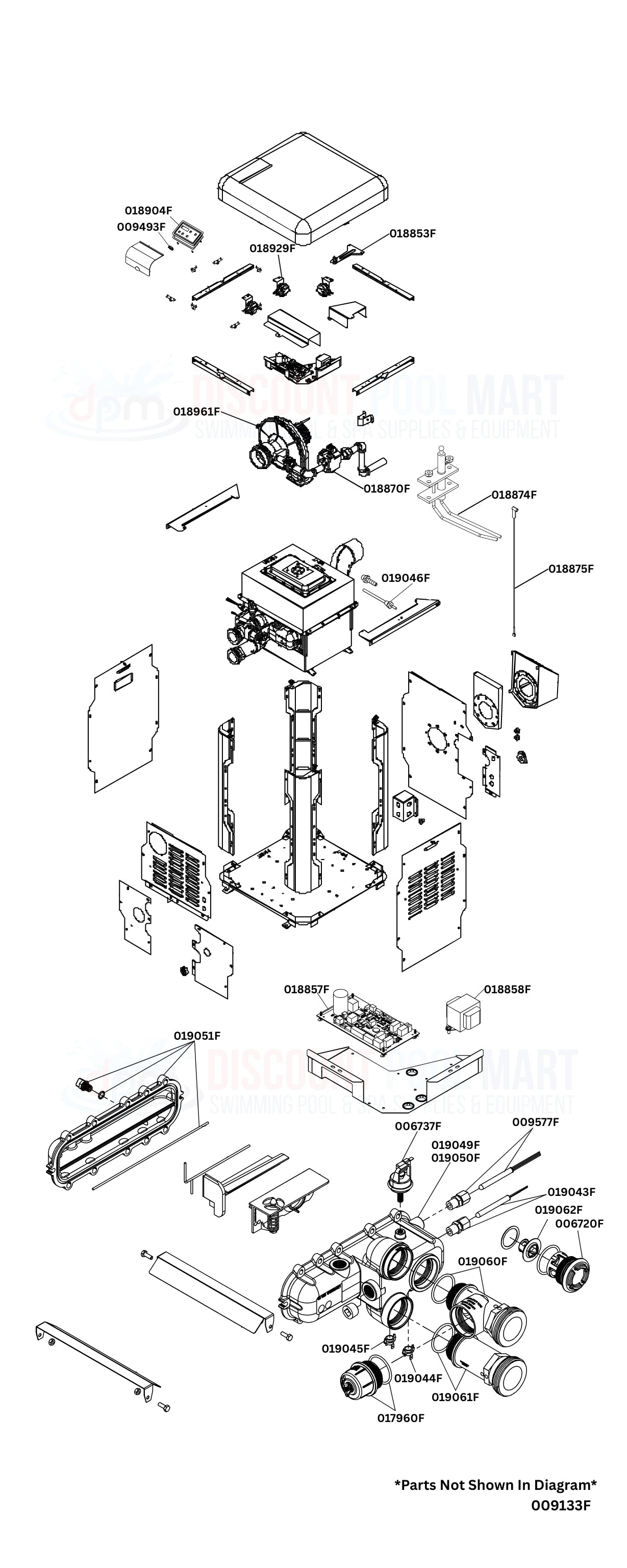 Raypak Avia NiTek 404K BTU 018045 Heater Replacement Parts Diagram