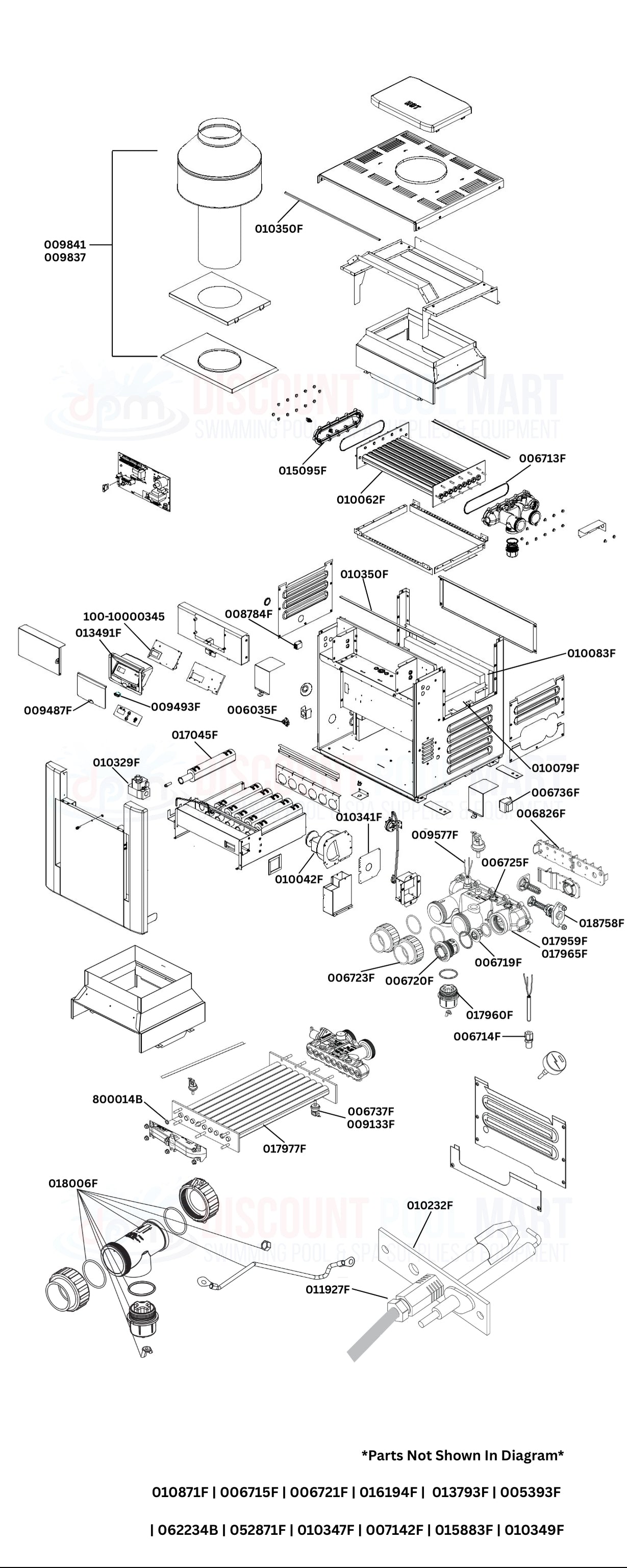 Raypak Digital Low NOx ASME 017708 407A Heater Replacement Parts Diagr