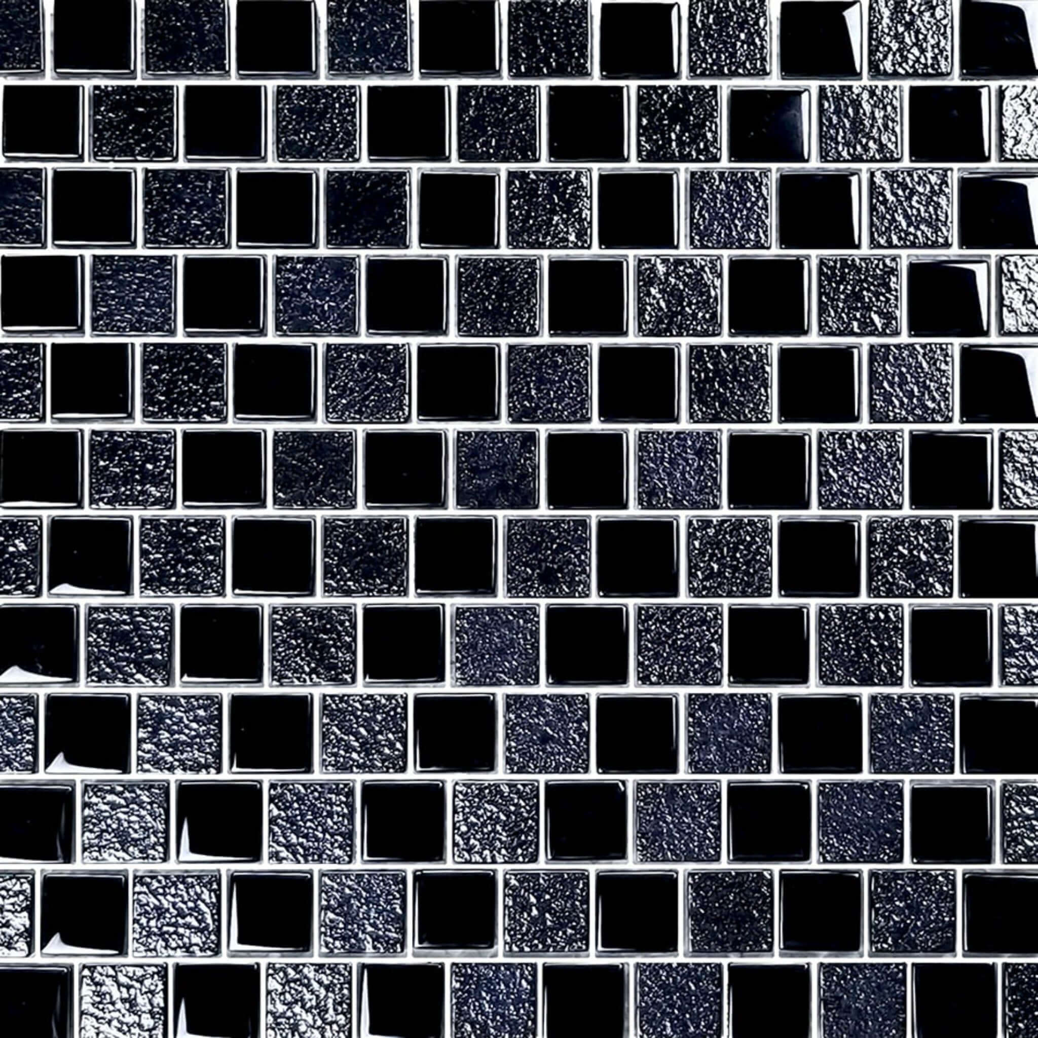 Artistry in Mosaics 1" x 1" Glass Tiles Signature Series | Black | 1 s