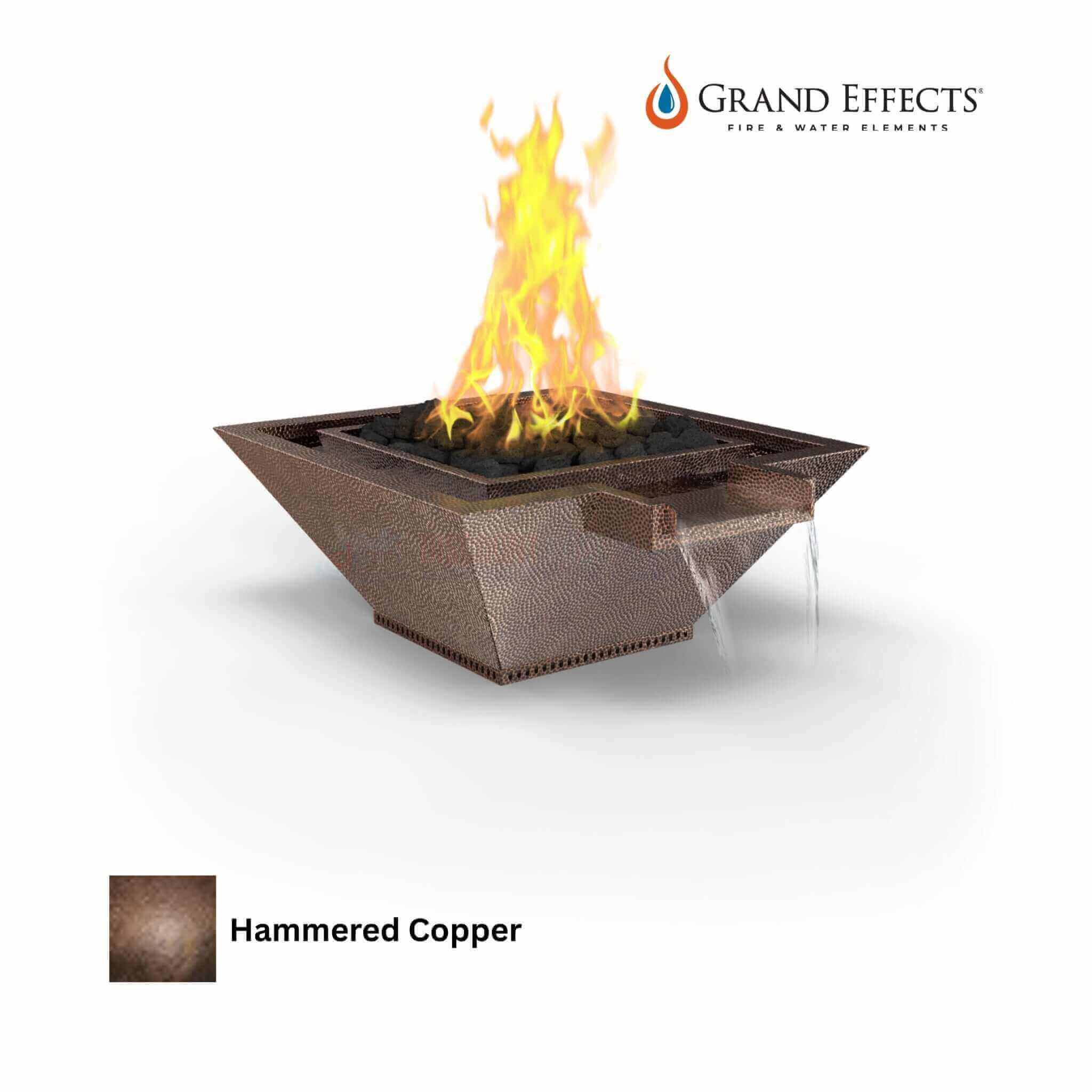 Grand Effects | Oil Rubbed Square Corinthian Fire & Water Bowl | Artis