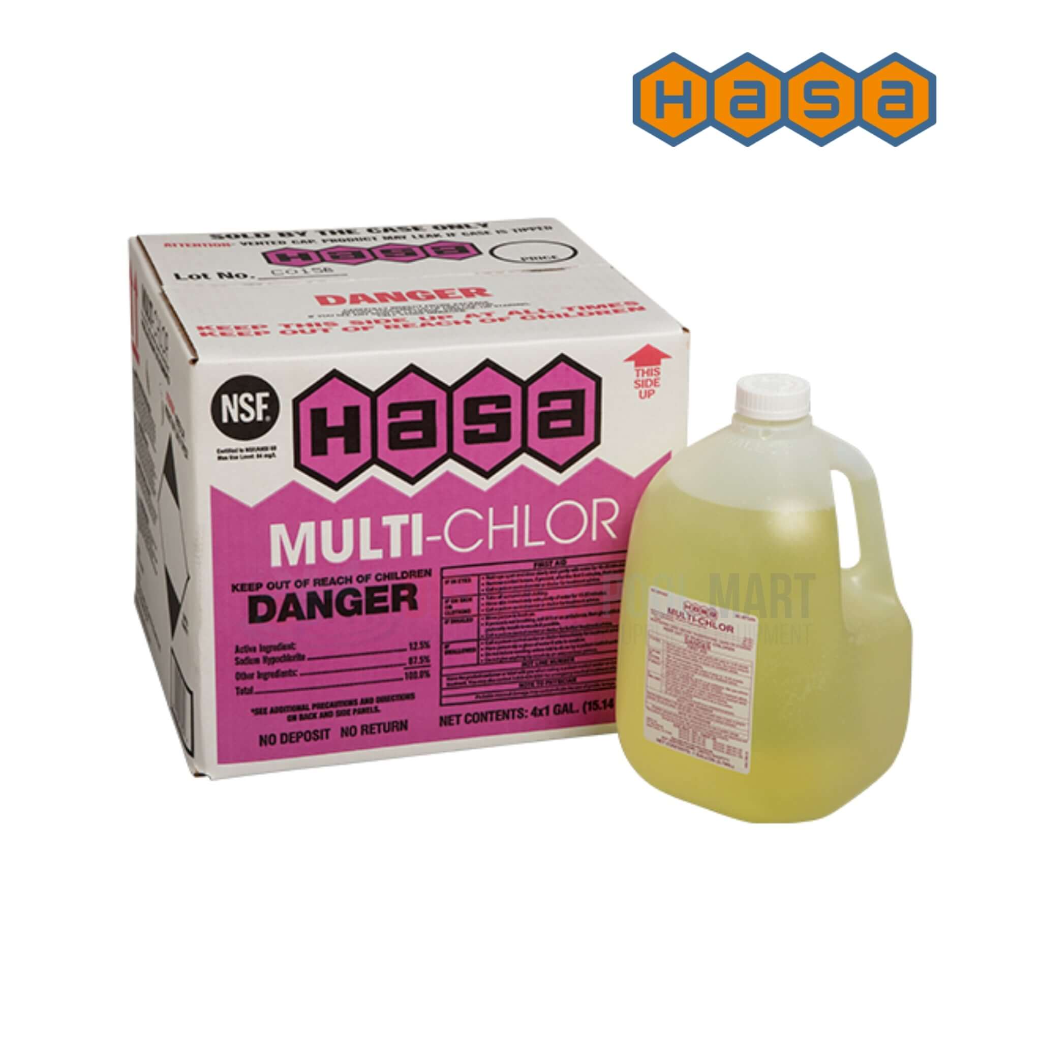 HASA Multi-Chlor NSF 60 Liquid Chlorine | 12.5% | Disposable