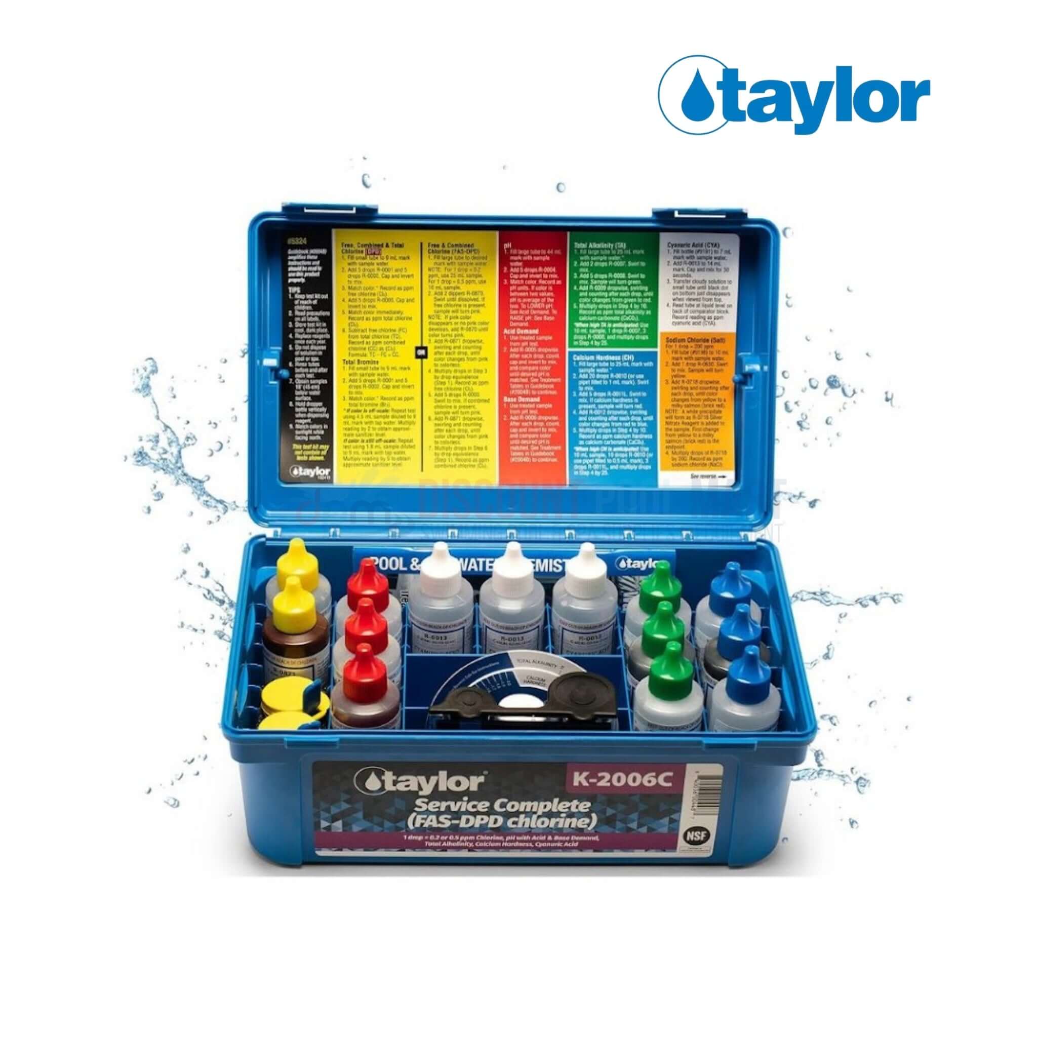 Taylor Service Complete FAS-DPD Chlorine Pool Test Kit Chlorine, pH, A